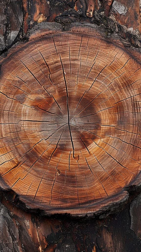 Chainsaw Cut Wood Circle with Textured Grain Pattern, a Rustic Marvel ...