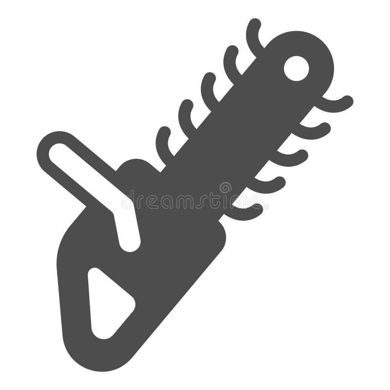 Chainsaw with Hand Handle Solid Icon, Forest Industry Concept. Vector ...