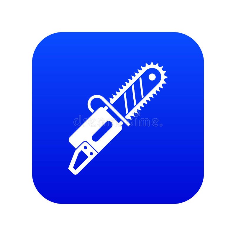 Chainsaw icon digital blue stock vector. Illustration of blue - 143327168