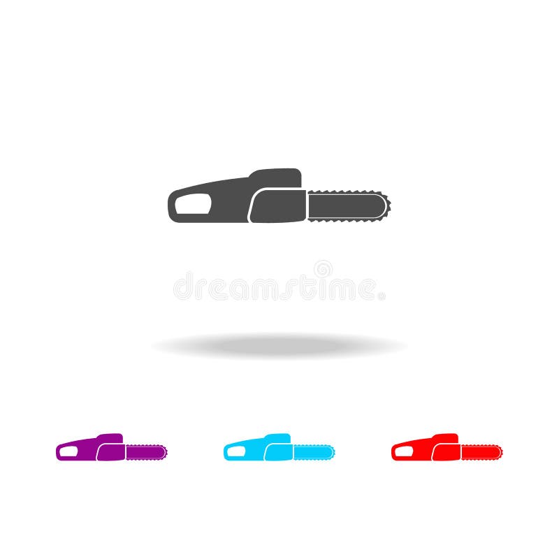 Chainsaw Icon. Elements of Construction Materials in Multi Colored ...