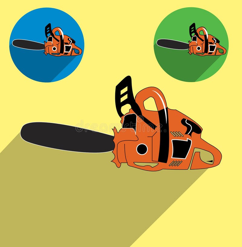 Chainsaw icon stock vector. Illustration of person, danger - 295980607