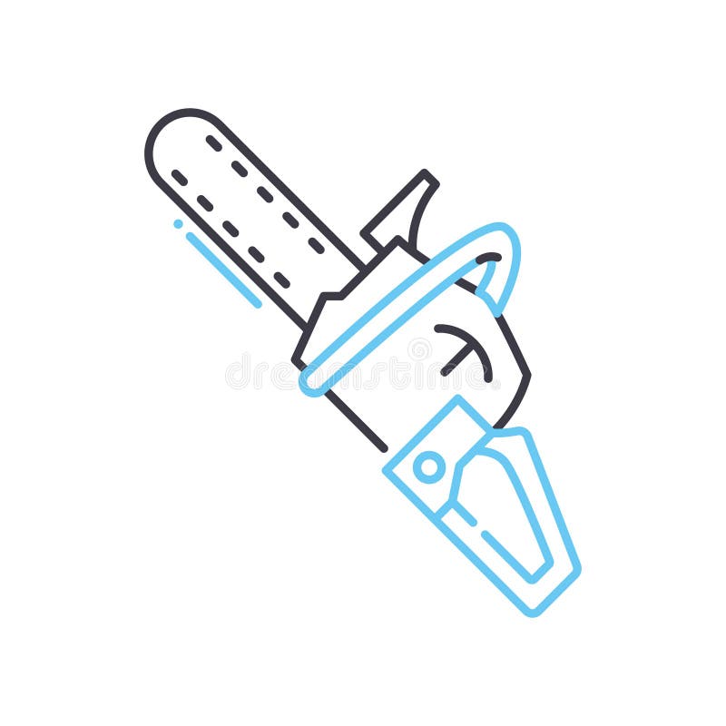 Chainsaw Line Icon, Outline Symbol, Vector Illustration, Concept Sign ...