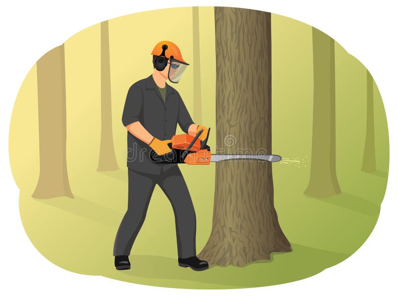 Chainsaw stock vector. Illustration of cutting, chainsaw - 77654971