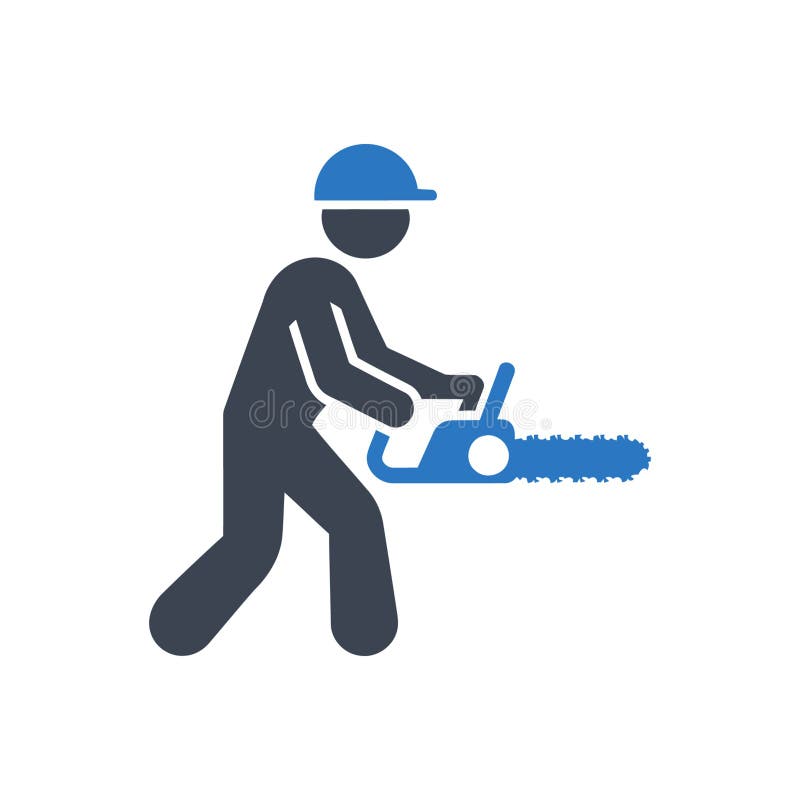 Chainsaw Operator Action Icon Stock Vector - Illustration of operator ...