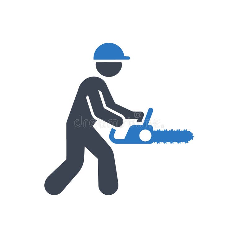 Chainsaw Operator Action Icon Stock Vector - Illustration of operator ...