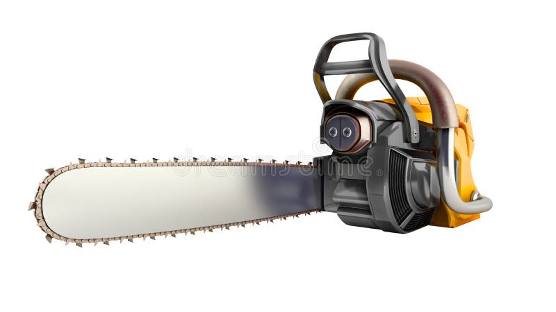 Chainsaw on White Background 3d Illustration No Shadow Stock ...