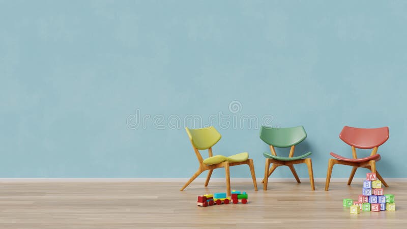 Background Chair, Table, Plant for Presentation. 3D Rendering Stock ...