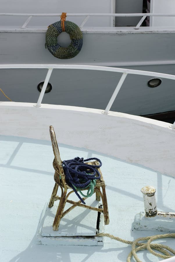 Chair on the Boat stock image. Image of white, knot, motorboat - 11135255