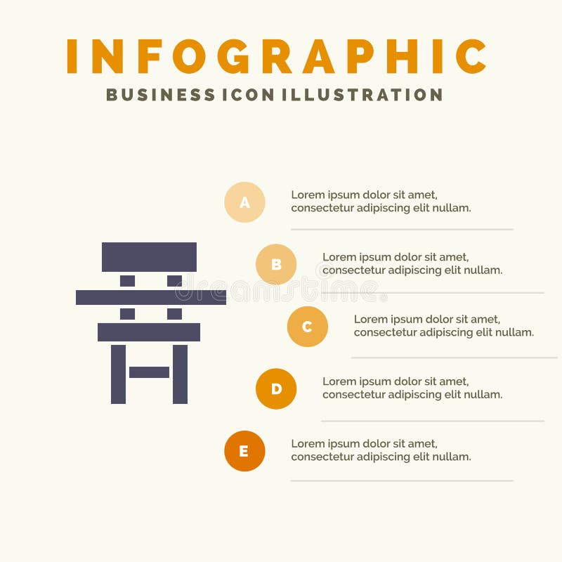Chair, Class, Desk, Education, Furniture Solid Icon Infographics 5 ...