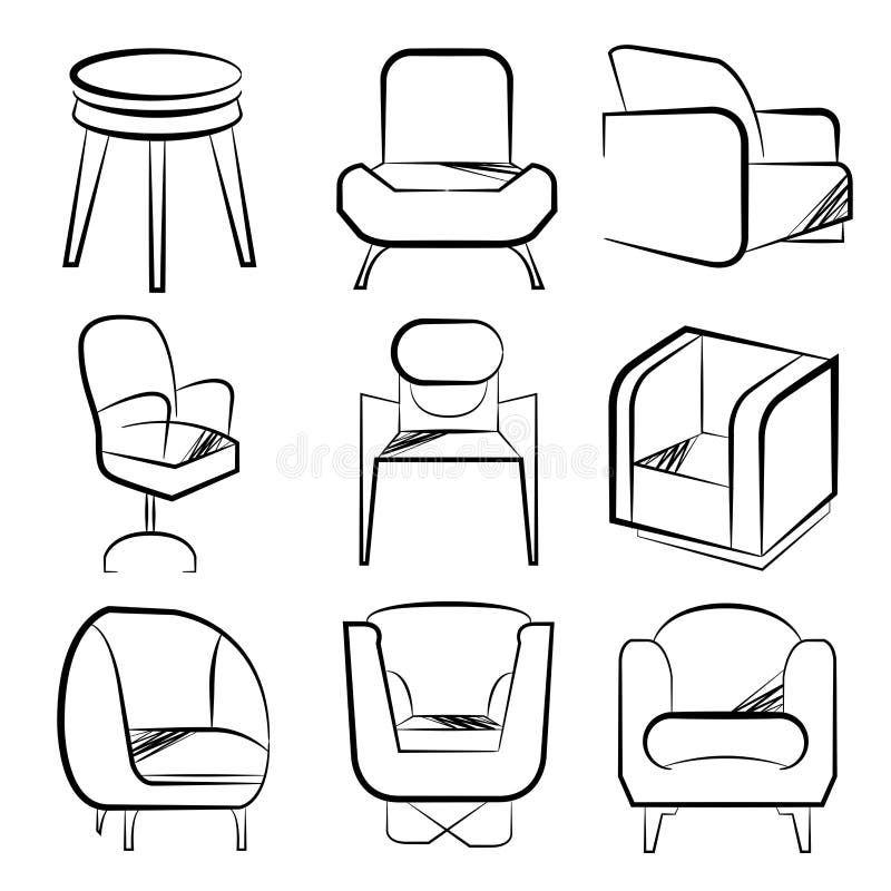 Chair collection stock illustration. Illustration of figure - 50186912