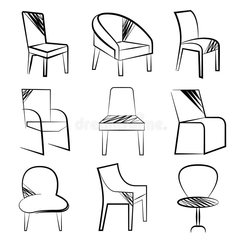 Chair collection stock illustration. Illustration of collection - 50187151