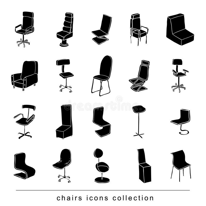 Chair Collection, Vector Illustration Stock Vector - Illustration of ...