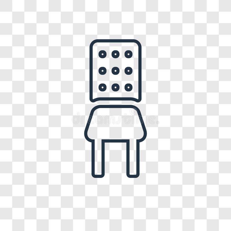 Chair Concept Vector Linear Icon Isolated on Transparent Background ...