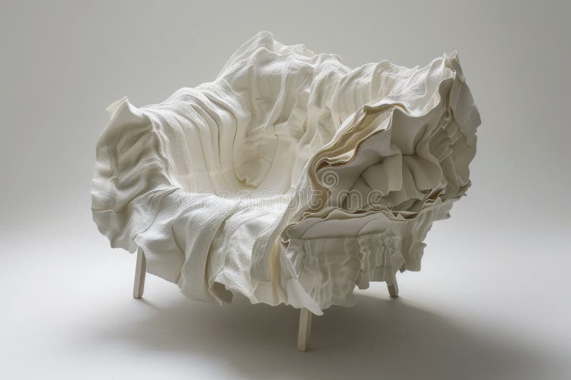 A Chair Covered in Textured Paper for a Unique Seating Experience Stock ...