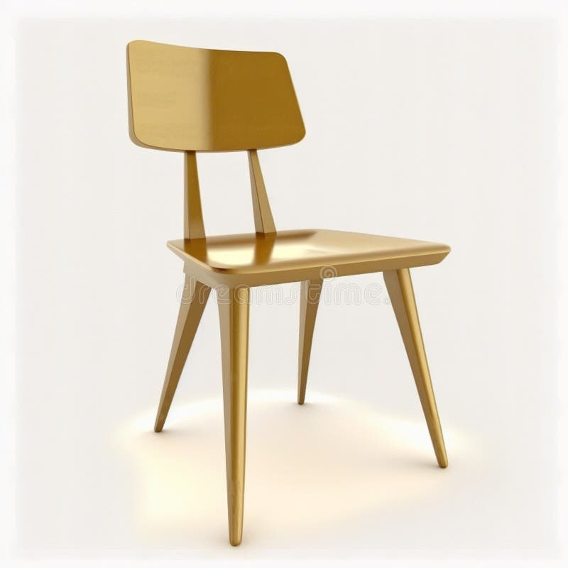 Chair in 3d Rendering Isolated on White Background Stock Illustration ...