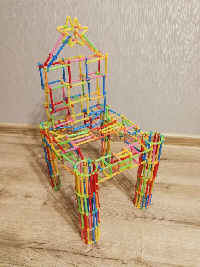 Chair Design Made from Child Constructor Stock Photo - Image of ...