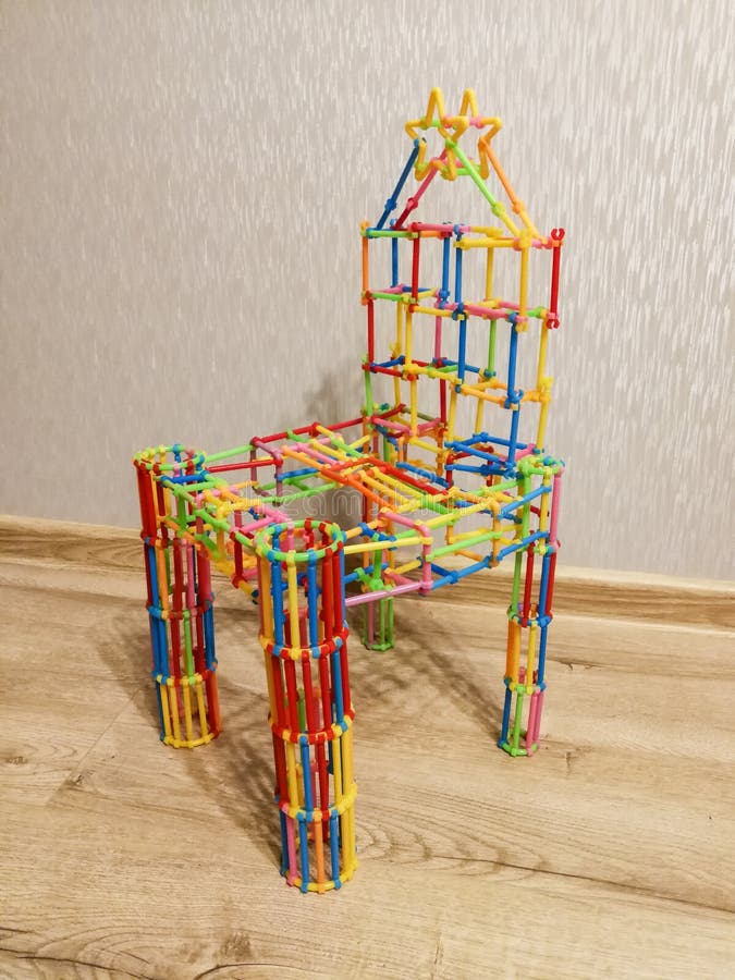Chair Design Made from Child Constructor Stock Image - Image of ...