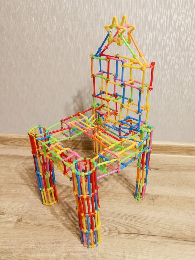Chair Design Made from Child Constructor Stock Photo - Image of ...