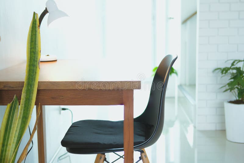 Chair Desk Table at Home Office. Working Space Workplace Workspace ...