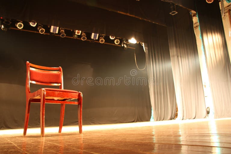 Chair on Empty Theatre Stage Stock Image - Image of background ...