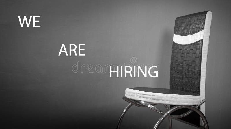 Chair with a we are Hiring Message. Concept of Hiring and Recruiting ...