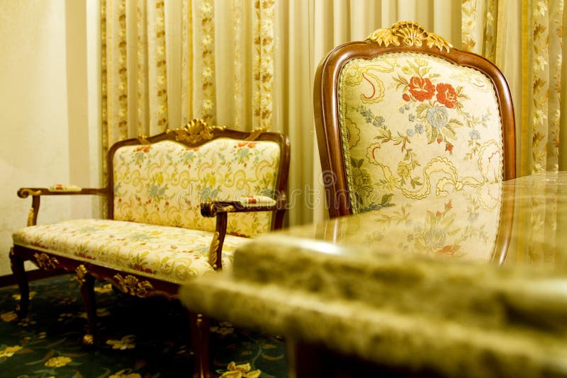 Chair in interior stock photo. Image of styel, flora - 19352948