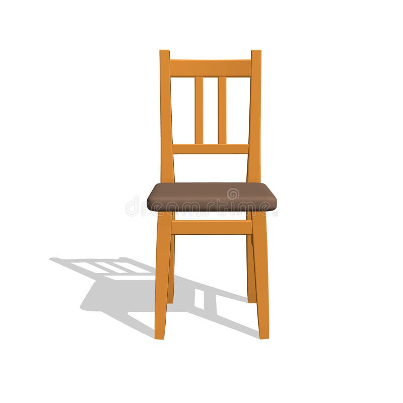 Chair.Isolated on White. 3d Vector Illustration.Front View. Stock ...