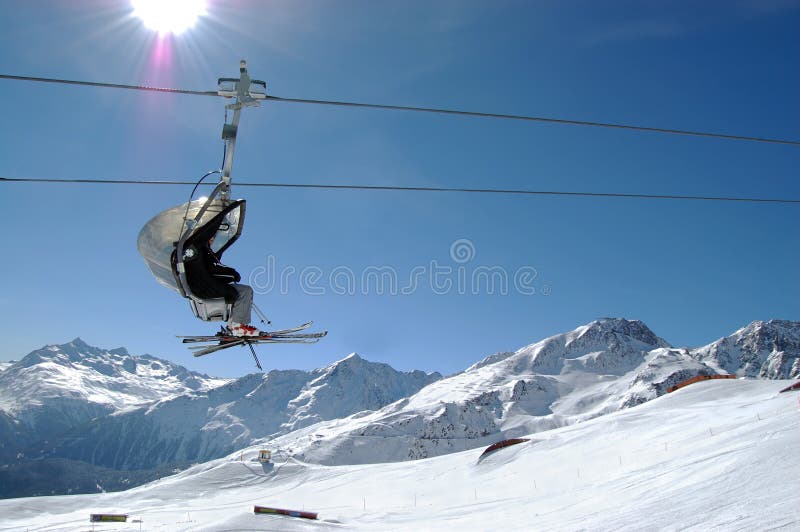 On the chair lift stock photo. Image of sports, austria - 14817384