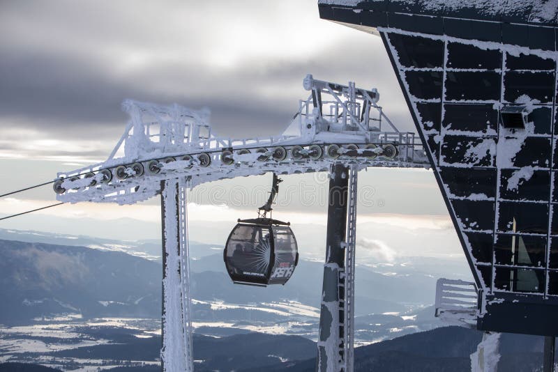 Chair Lift Cabin Ski Resort Stock Image - Image of mount, cold: 262115859