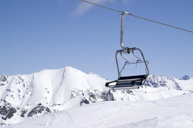 Chair-lift, close-up stock photo. Image of high, ridge - 17203310