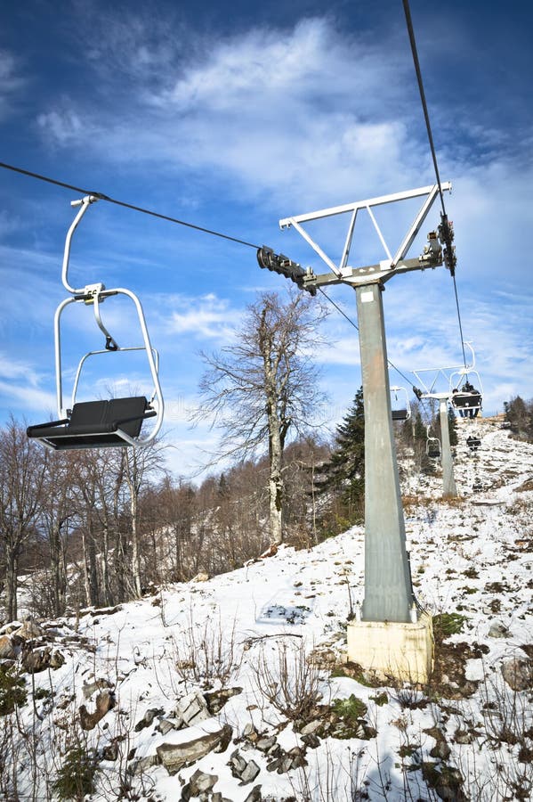 Chair Lift stock image. Image of perspective, high, forest - 56616519