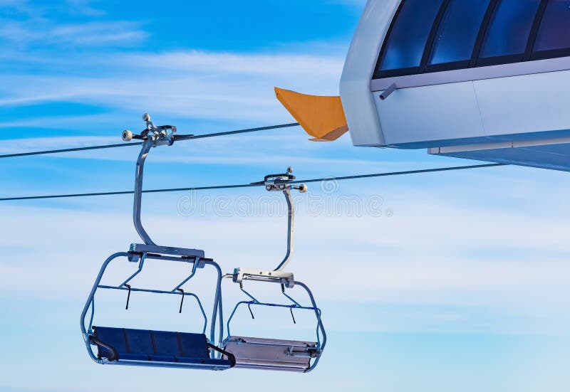 Chair lift for skiing stock photo. Image of speed, skilift - 67161612