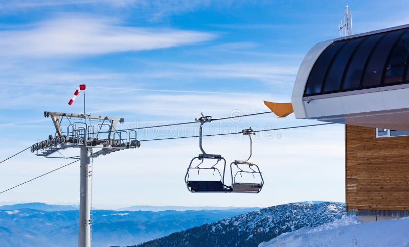 Chair lift for skiing stock image. Image of sport, chairlift - 67161803