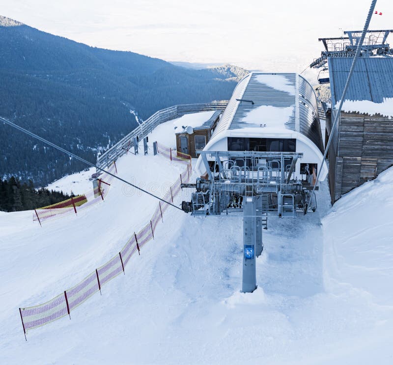Chair lift for skiing stock photo. Image of active, holiday - 68398782