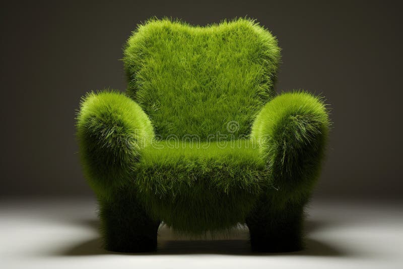 A Chair Made of Green Grass. Generative AI Stock Illustration ...