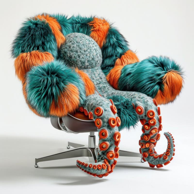 A Chair with an Octopus on it is Sitting in a Room, AI Stock ...