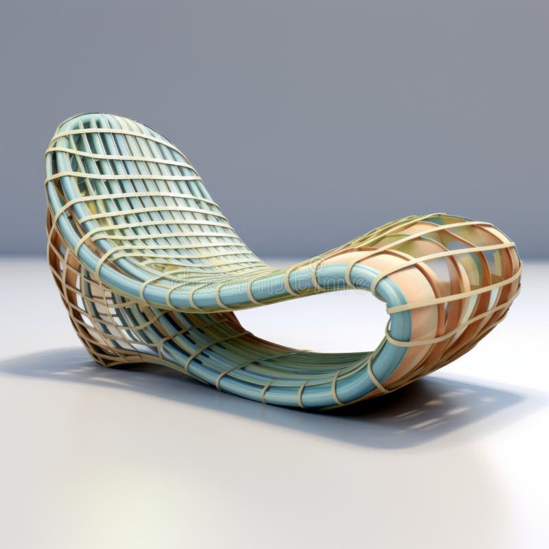 3d Lounge Chair with Infinity Nets Style and Luminous Glazes Stock ...