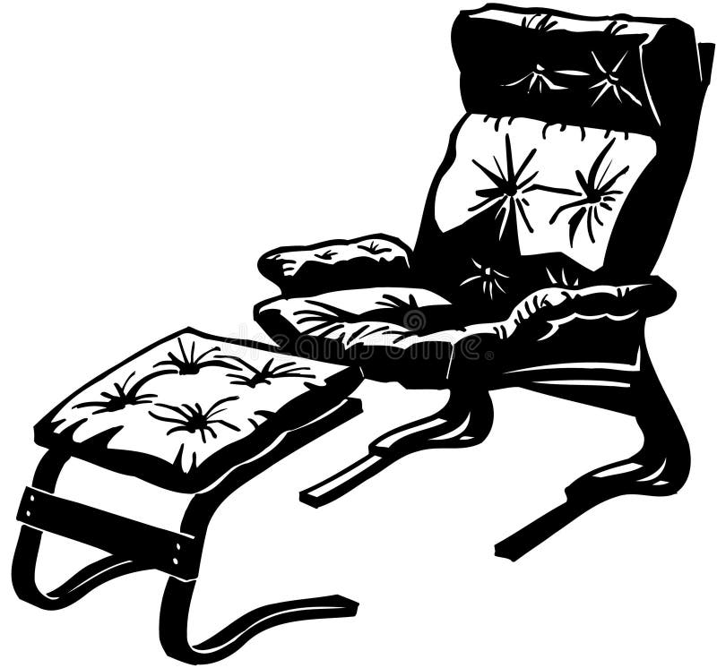 Chair with Ottoman Cartoon Vector Clipart Stock Vector - Illustration ...