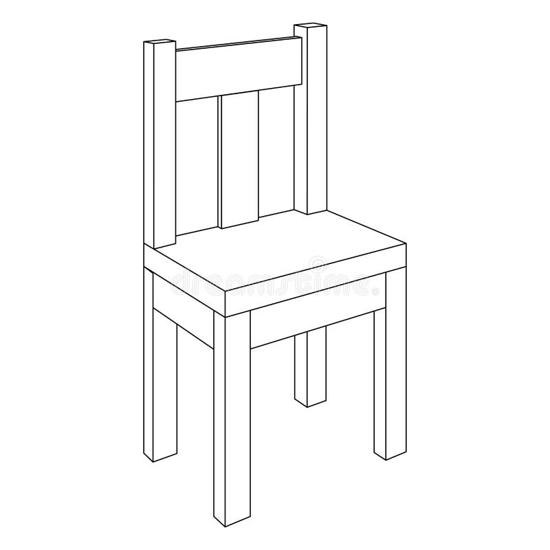 Chair Outline stock vector. Illustration of isolated - 38707510