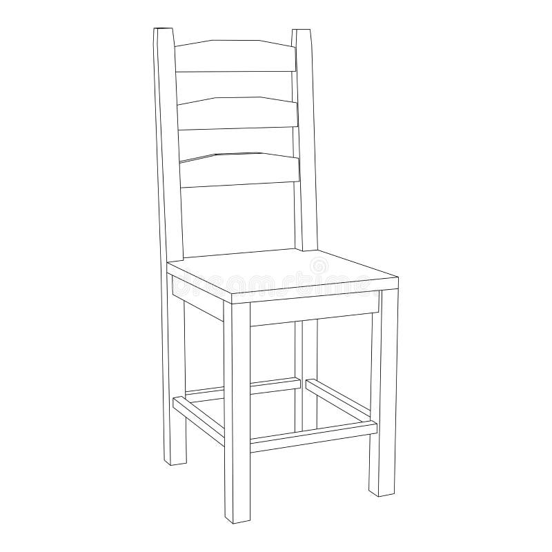 Chair Outline stock vector. Illustration of isolated - 38707510