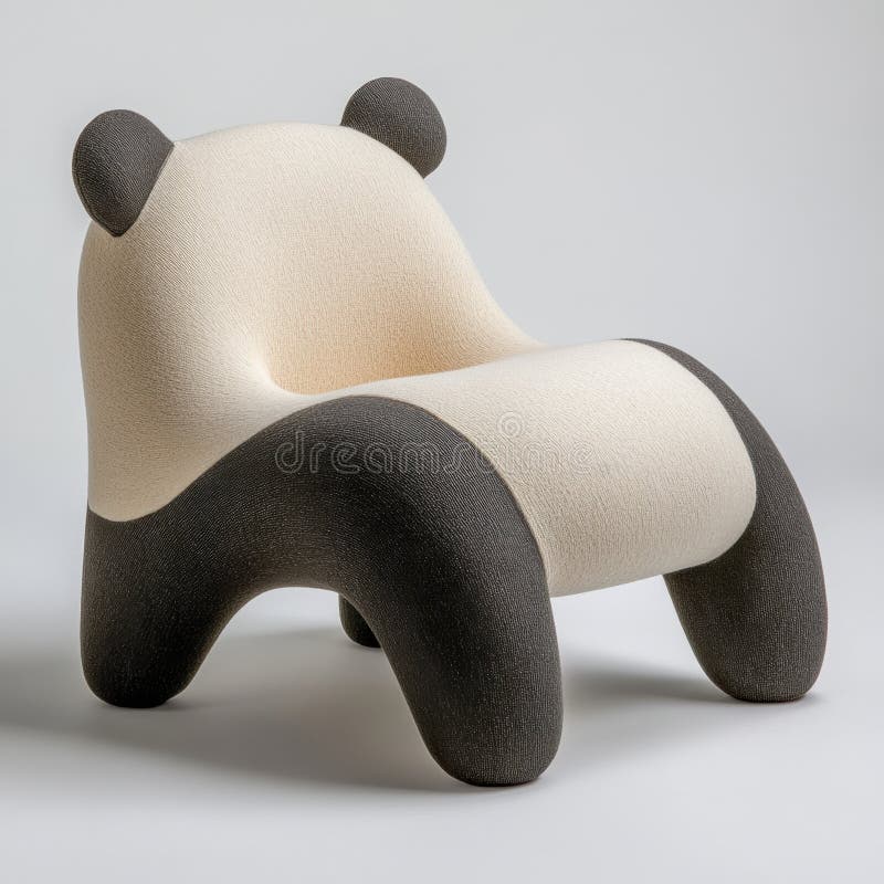 A Chair with a Panda Face on it S Back and Arms, AI Stock Image - Image ...