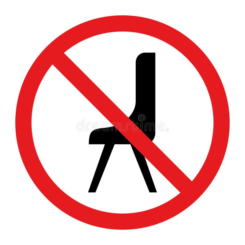 Chair Prohibition Sign Vector Illustration. Stock Illustration ...