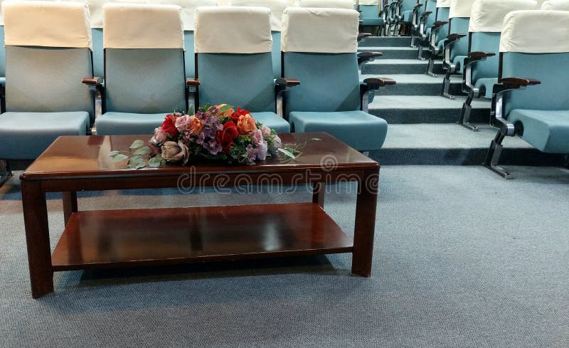 Chair Rows in Seminar Hall Pakistan Stock Photo - Image of lobby, table ...