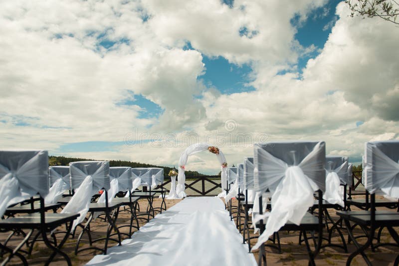 Chair Set for Wedding or Another Catered Event Visiting Ceremony Stock ...