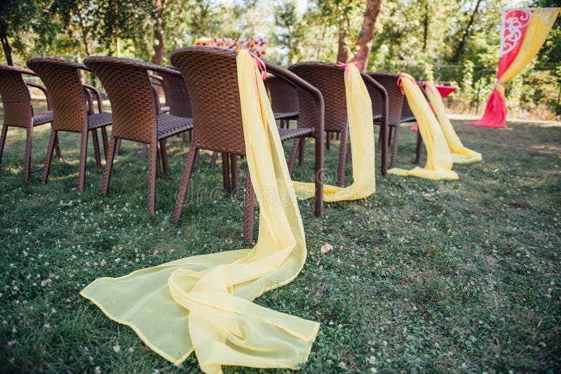 Chair Set for Wedding or Another Catered Event Visiting Ceremony Stock ...