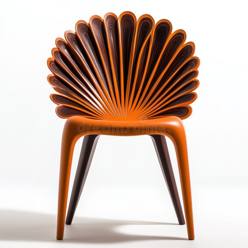 A Chair with a Shell Shaped Back and Legs on Display, AI Stock Image ...
