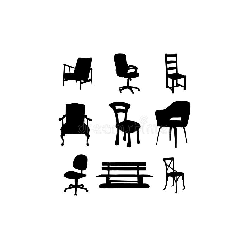 Chair Sit Collection Set Icon Design Stock Vector - Illustration of ...