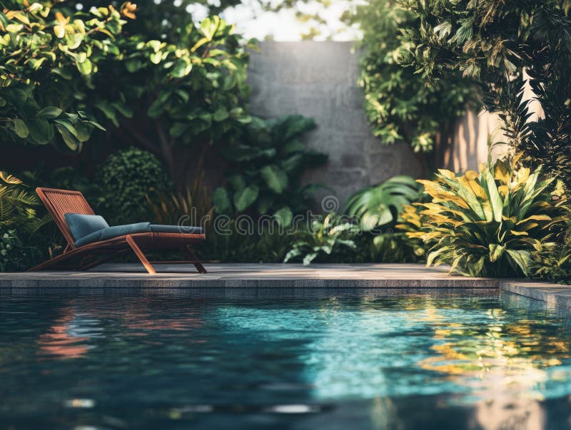 Poolside Chair stock image. Image of swimming, pool - 373208841