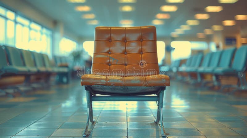 A Chair Sitting in a Room with Many Chairs and Tables, AI Stock Photo ...
