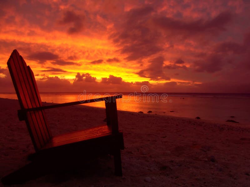 Chair and Sunset stock image. Image of chair, seascape, lagoon - 68117